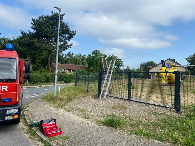 Alt Garge: Unterstützung Rettungshubschrauber – Feuerwehr Bleckede